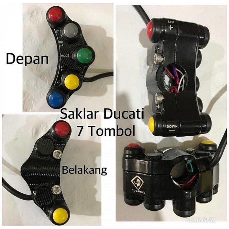TOMBOL Domino Switch 7 Button Switch universal Handlebar Switch ...