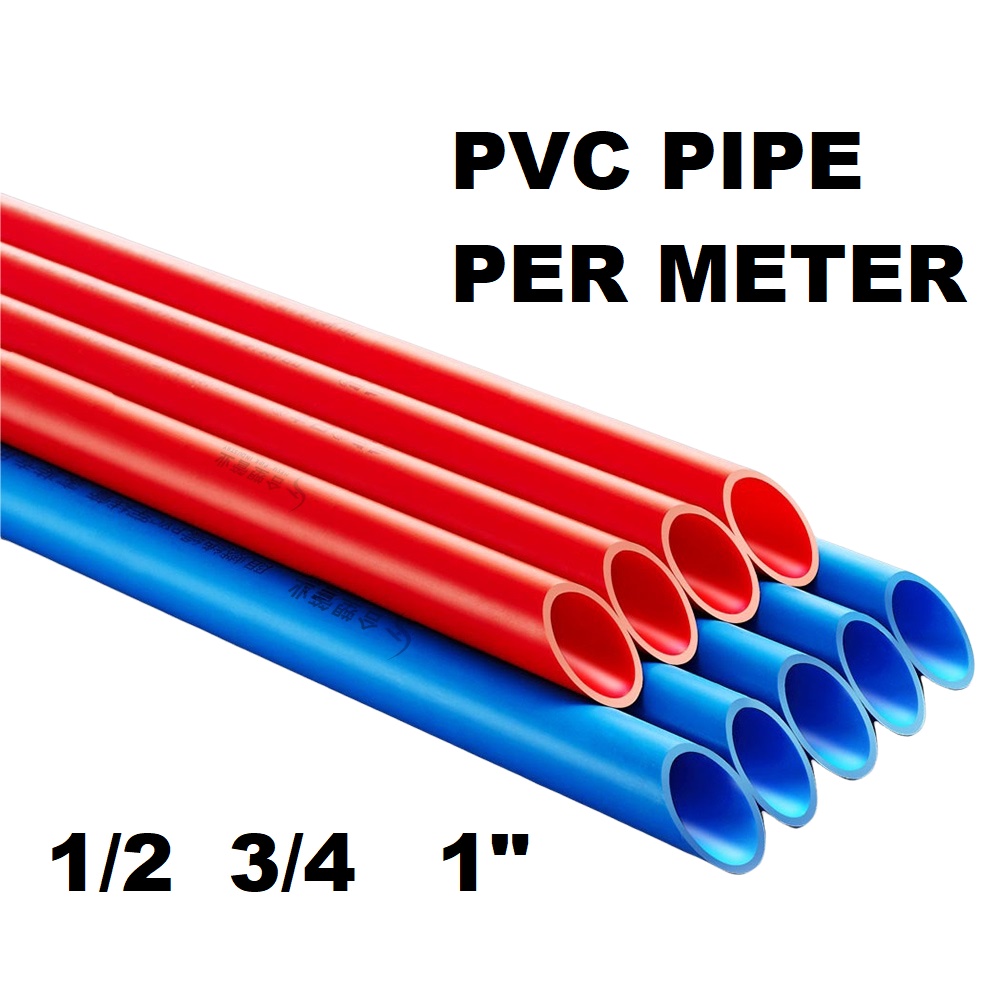 PVC PIPE BLUE & ORANGE PER METER 1/2 3/4 1 (ONE METER or 1.5 MTS ...