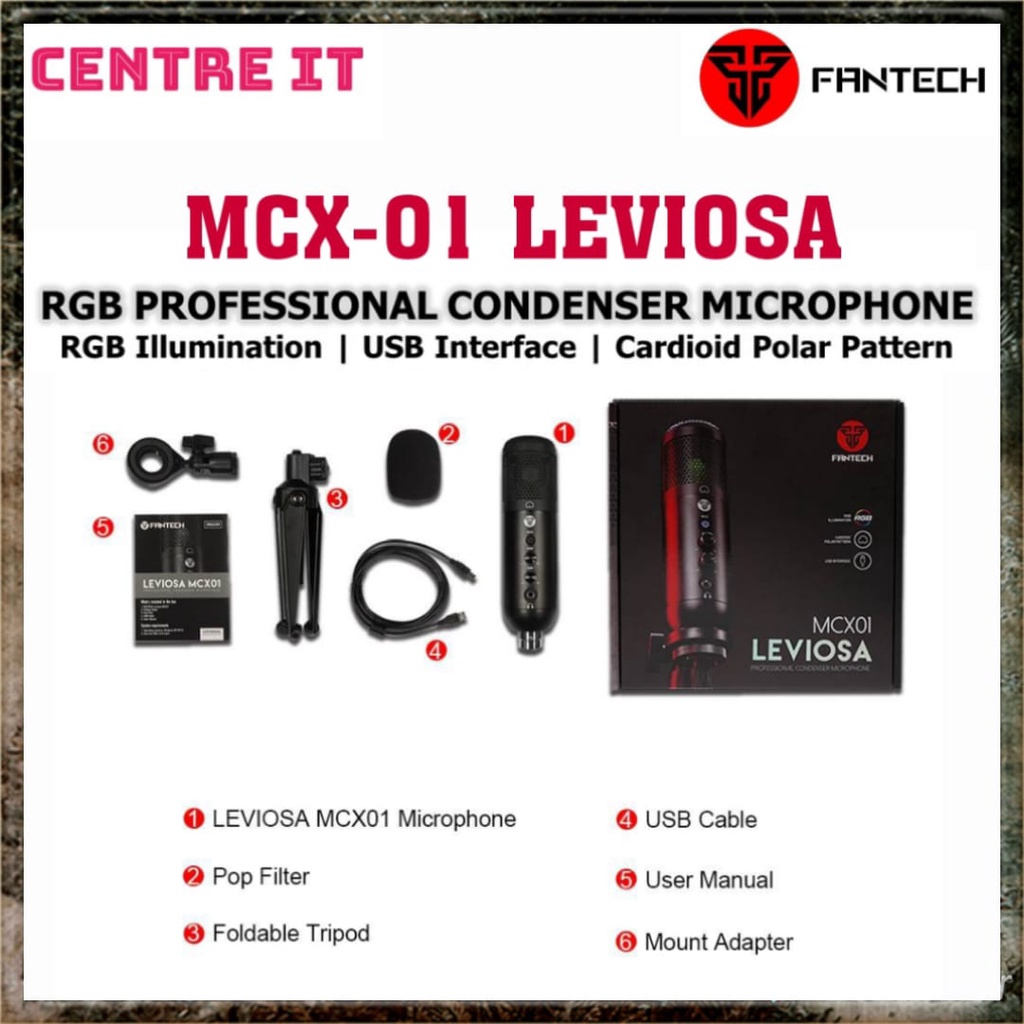Fantech Professional Mic MCX01 LEVIOSA ( Vocal Recording / Voice Chat ...