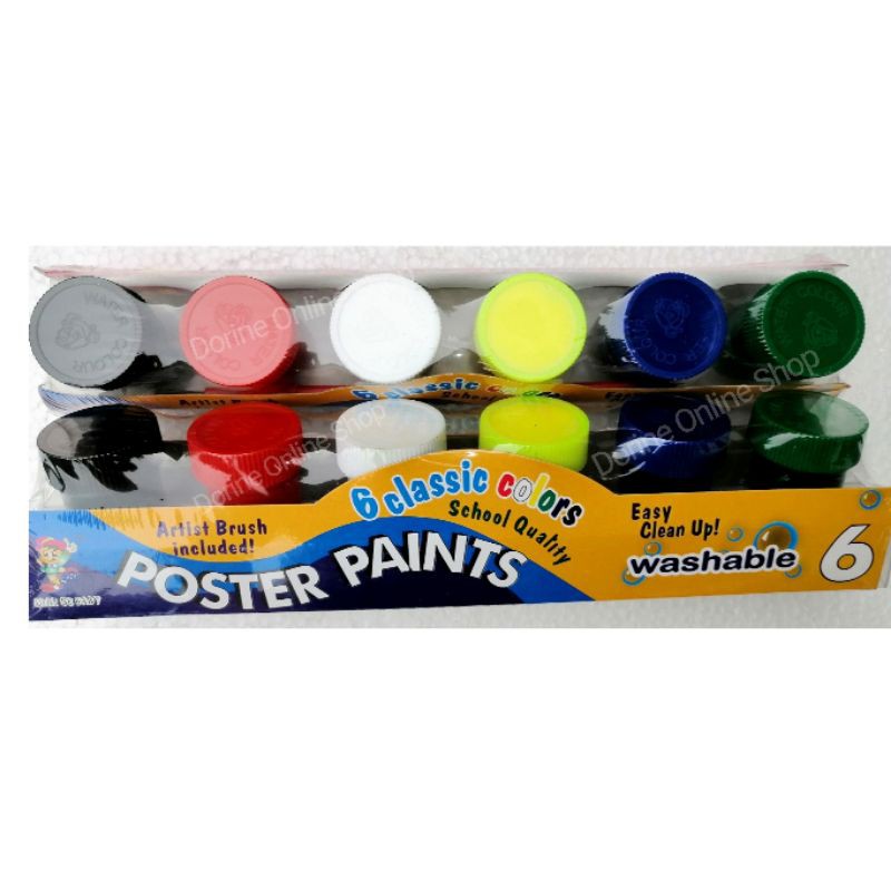 6color Washable Poster Paints, | Shopee Philippines