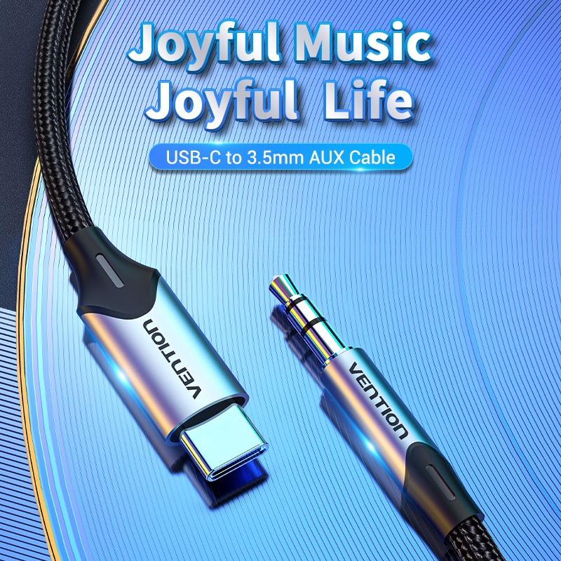Vention Type-C To Audio Cable Braided Jacket Usb Headphone Aux 3.5Mm ...