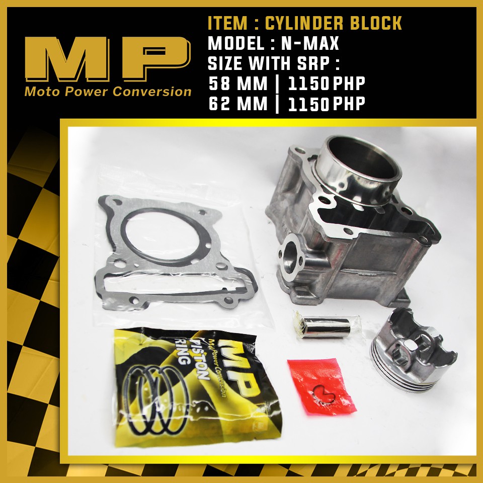 Racing Force MP Cylinder Block NMAX (58mm STD/62mm) (STEEL BORE ...