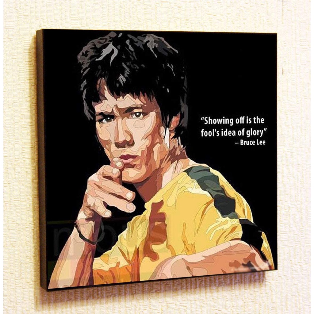 Bruce Lee Poster POP Art Print Canvas Quotes Wall Decals Framed Fan ...