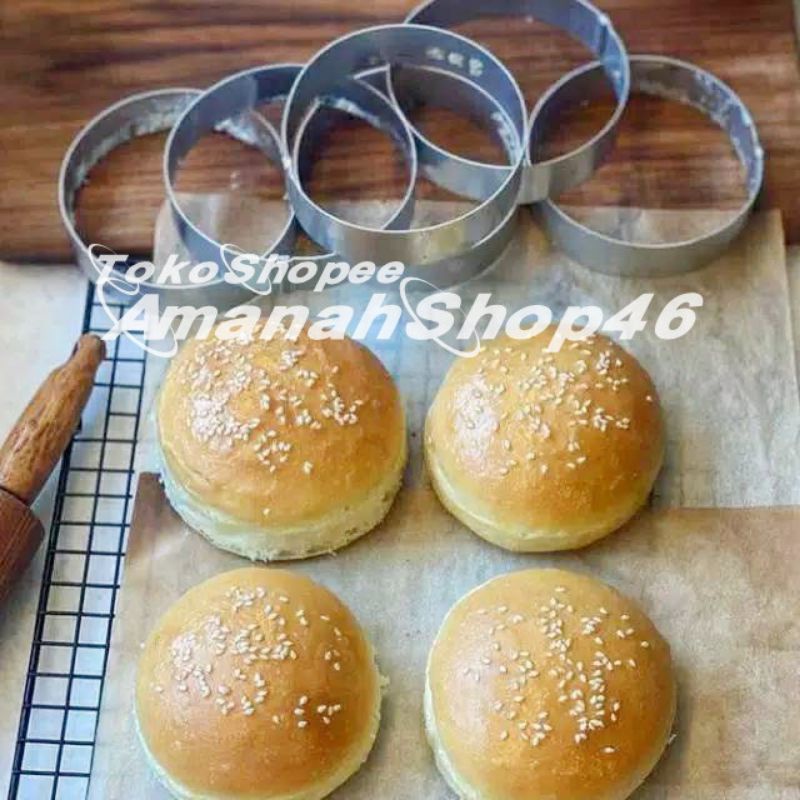 Round Stainless Steel Burger Bread Ring Mold Thick Stainless Steel ...