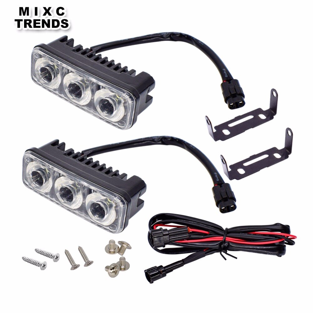 2Pcs DRL LED Car Daytime Running Lights 12V Aluminum Auto Fog Light Driving Lamps Car Styling ...