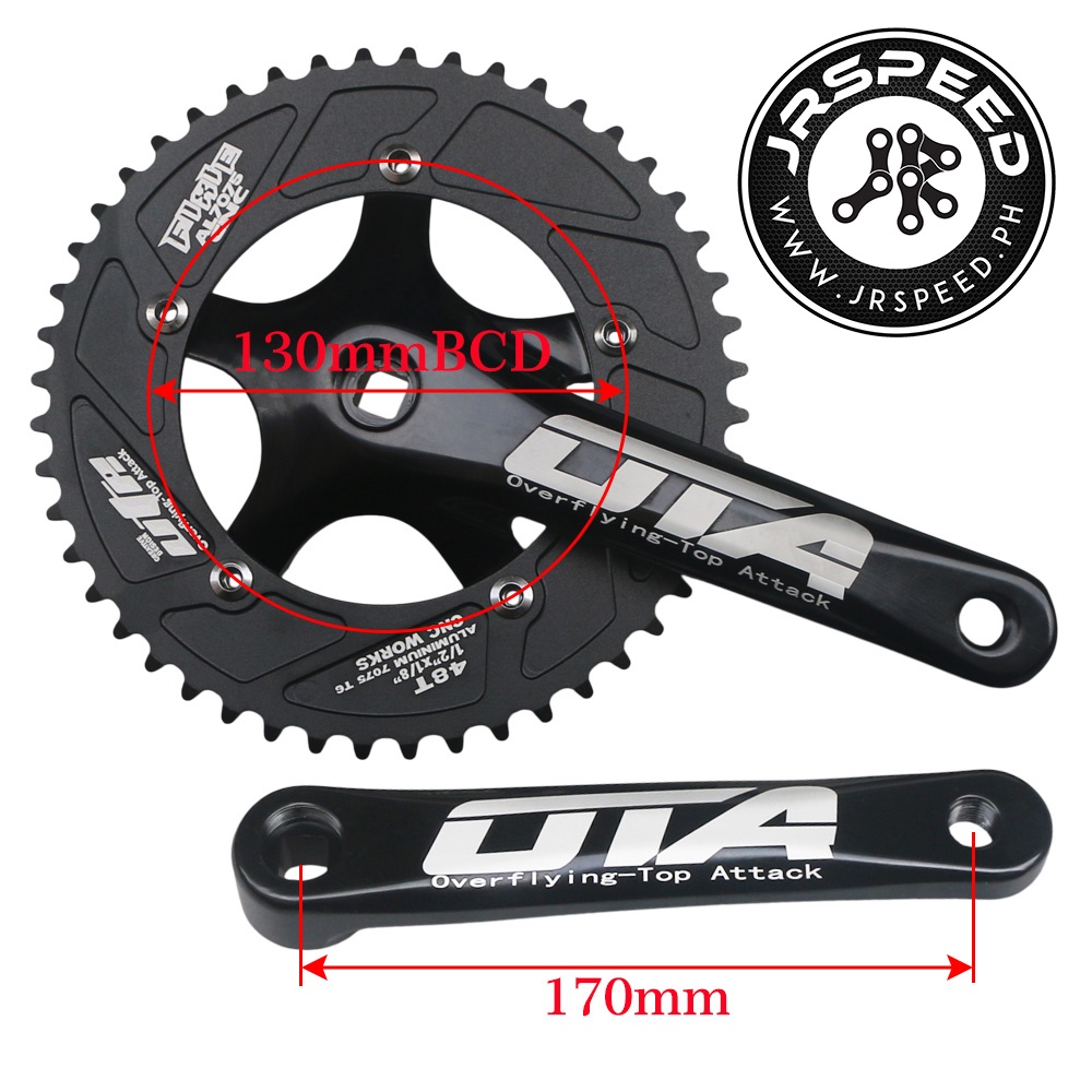 OTA Alloy Crankset 48T Single Speed Fixie Fixed Gear Bike Jrspeed ...