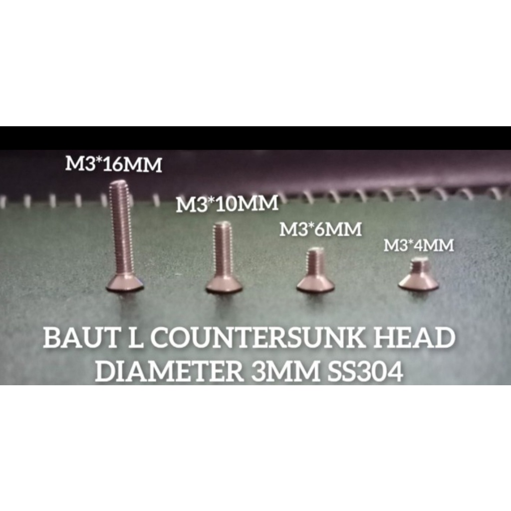 (10pcs) Verseng Bolts 3MM x 50mm Verseng Bolts 3x50 L Key 2 Stainless ...