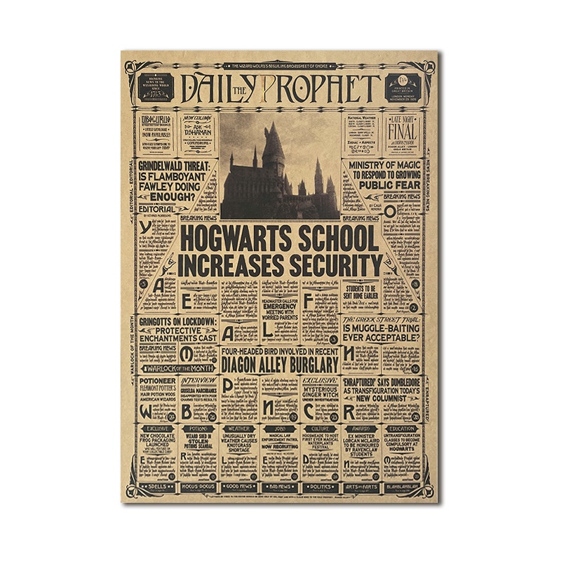 Harry Potter Hogwarts School Event Nostalgic Retro Kraft Paper Poster ...
