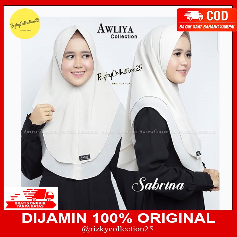 AWLIYA COLLECTION / KHIMAR SABRINA 2 LAYER / KHIMAR JILBAB ORI AWLIYA ...