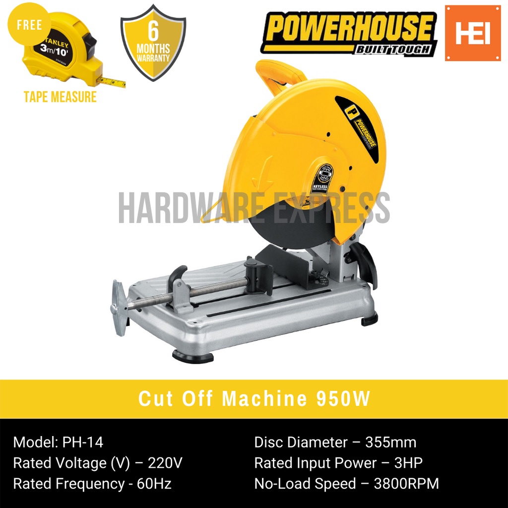POWERHOUSE Cut Off Machine PH-14 - FREE STANLEY TAPE MEASURE | Shopee ...