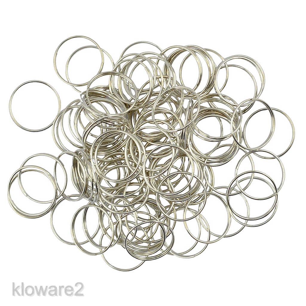 100PCS Steel Key Rings Chains Split Hoop Metal Jewelry Loop 18mm ...