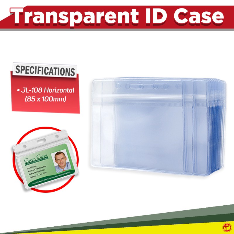 Transparent Plastic Id Holder With Zip Lock Vertical & Horizontal Case ...
