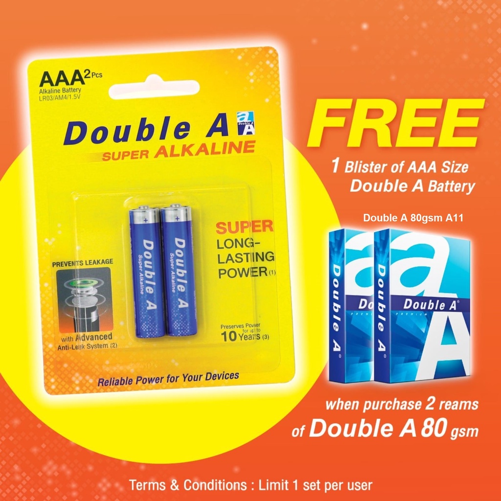 DOUBLE A Bond Paper 80 GSM 500 Sheet BUY 3 GET Double A Super Alkaline ...