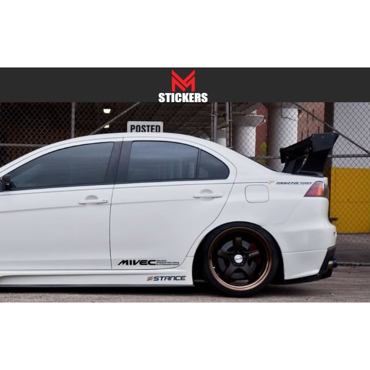 2 PCS MIVEC MITSUBISHI CAR SIDE DOOR STICKER INNOVATIVE VALVE TIMING ...