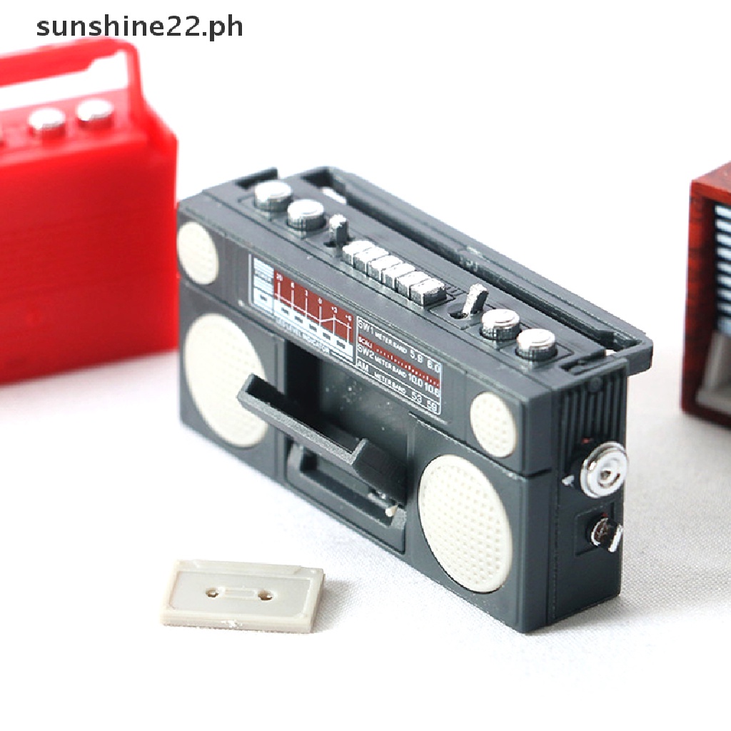 SUNSHINE22 1:12 Dollhouse Miniature Retro Radio Model Record ...