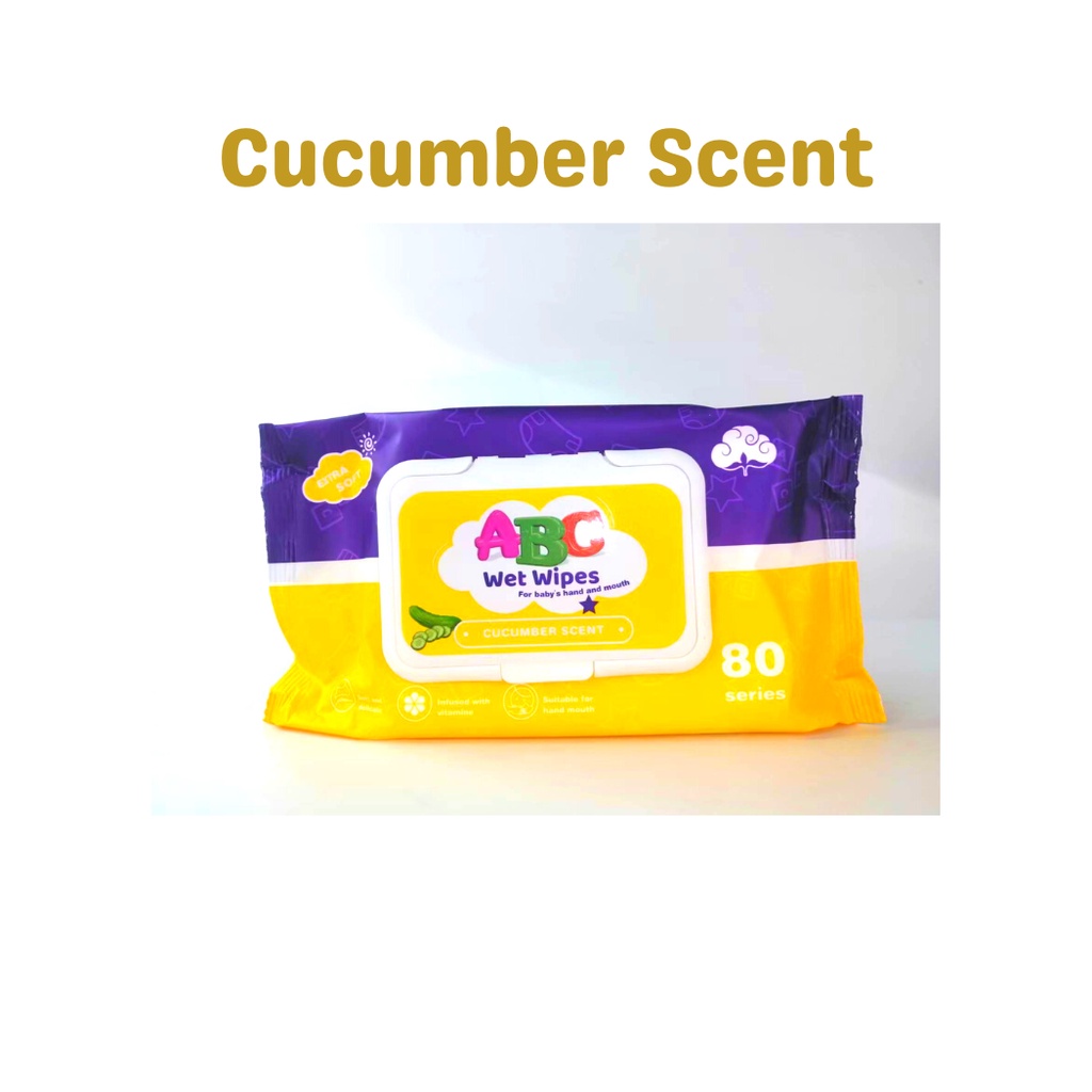Little_Angel ABC Baby Care Wet Wipes 80 Sheets per pack | Shopee ...