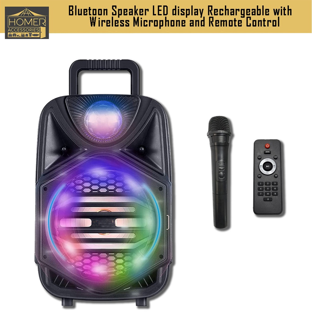 Homer Bluetooth Speaker LED Display Rechargeable with Wireless ...