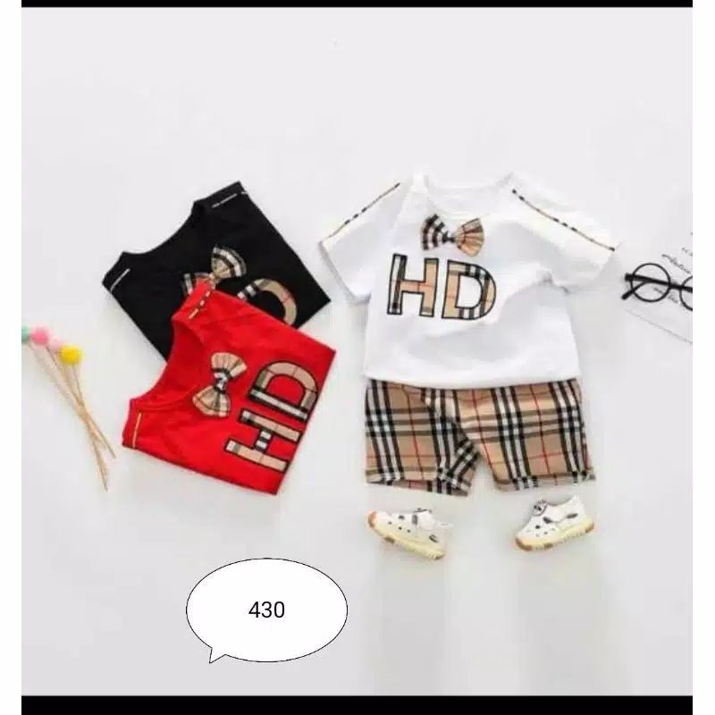 MERAH HITAM Set.burbery Boy 1-2T (Black& Red) | Shopee Philippines