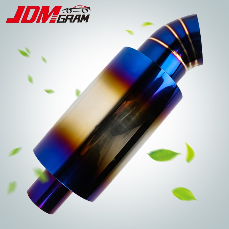 JDMGRAM Titanium Car Exhaust Pipe 51mm Universal Tail Throat Burnt Blue ...
