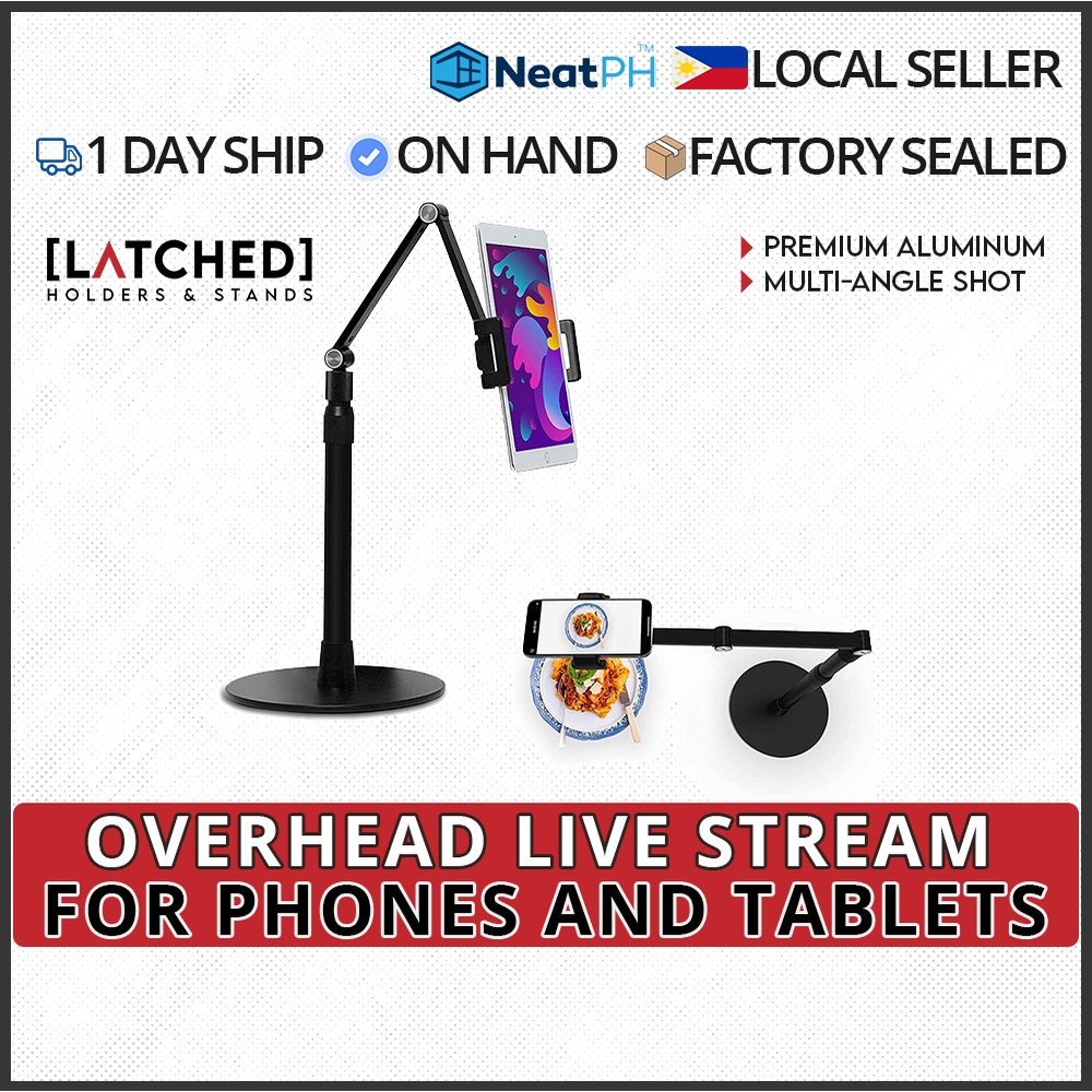 Aluminum Phone Tablet Overhead Stand Live Streaming Stand by Latched ...