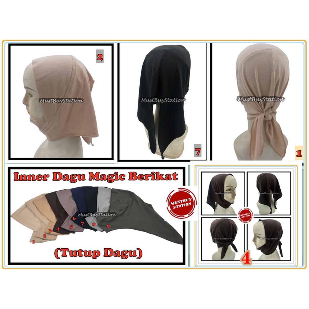 Mbs Muslimah Inner Chin Magic Tied Cotton (Children's Chin Cover Tudung ...