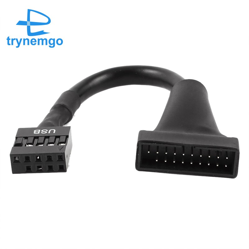 Black USB 2.0 9 Pin Female to USB 3.0 20 Pin Male Cable Adapter Co ...