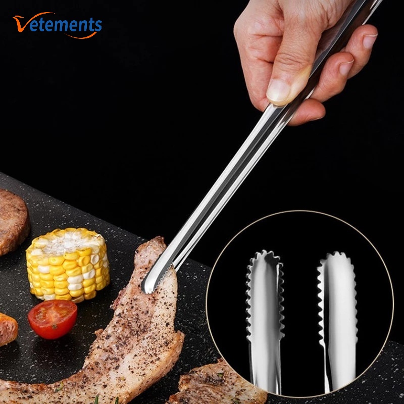 3 Sizes Portable Stainless Steel Serrated Chuck Non-Slip Grill Tong ...