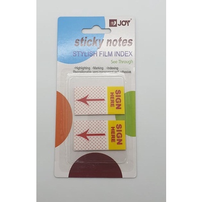 Joy Sticky Notes Sign Here Arrow Flag Sticky Note PET 5 in 1 Sold Per ...