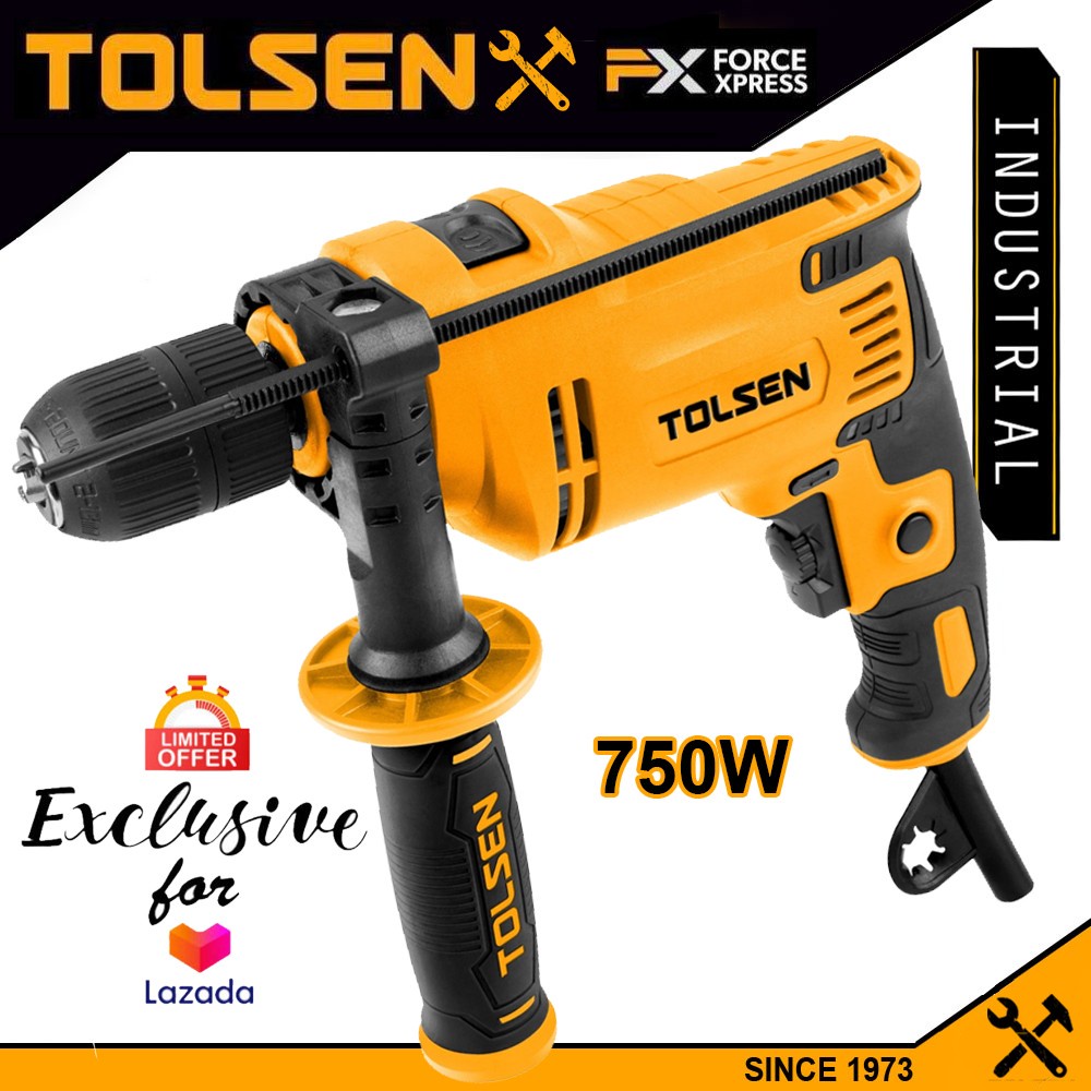Tolsen Industrial Chuck Impact Drill (750Watts KEY | KEYLESS) Variable Speed FX Series | Shopee ...