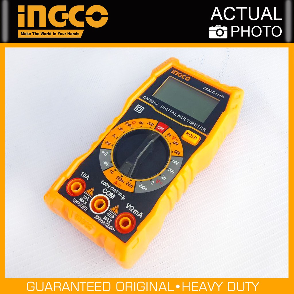 Ingco Digital Multimeter Tester Electrical Test Tool CAT.III 600V ...