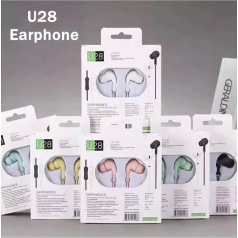 U28 U19 Color Wired Headset Macaron Earphones ln-Ear 3.5mm U34 U28 ...