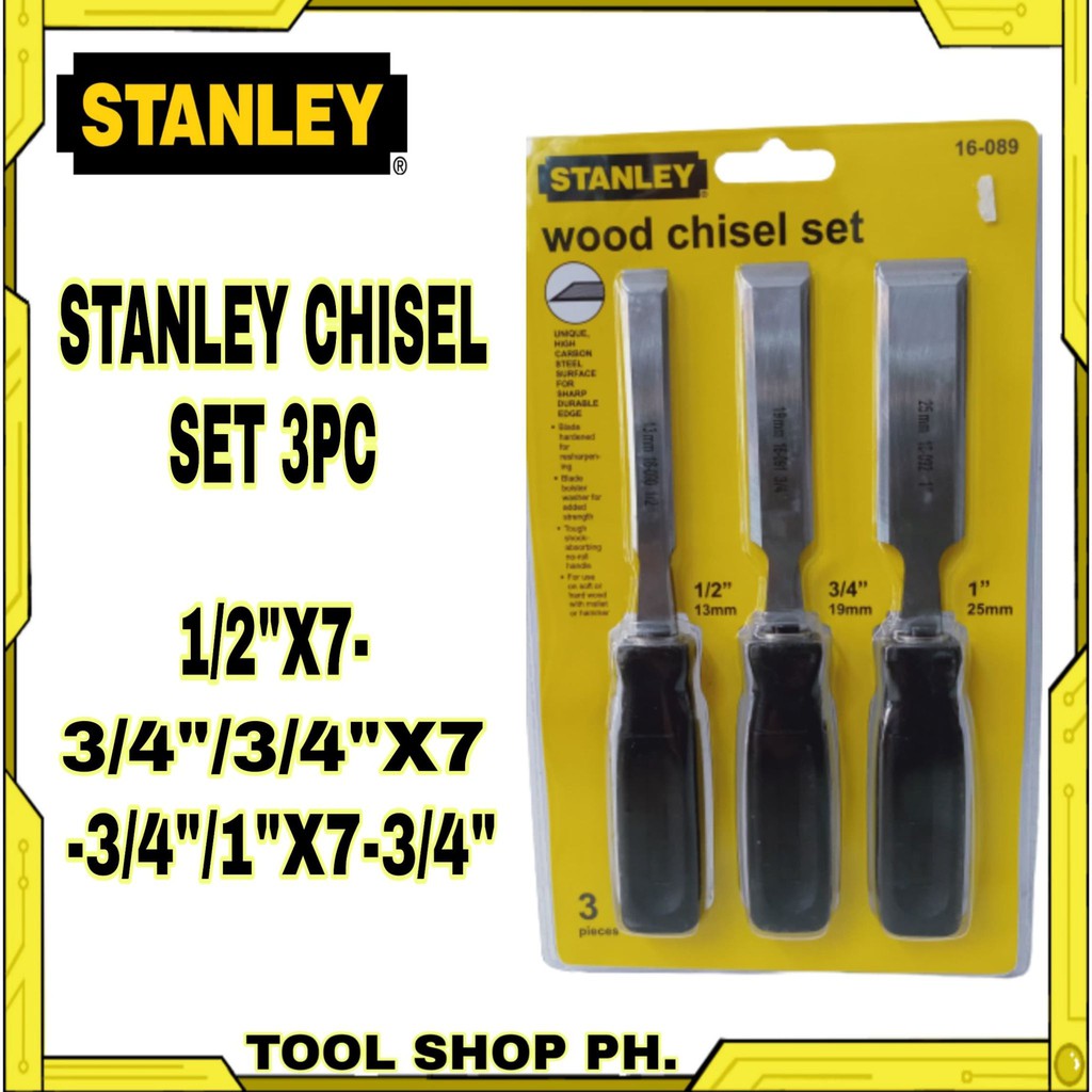 Stanley Wood Chisel Set 3pcs 16-089 | Shopee Philippines