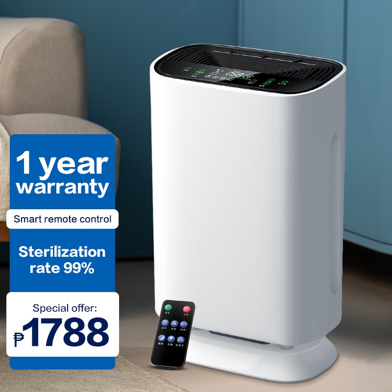 Air purifier LCD display HEPA high efficiency filter household ...