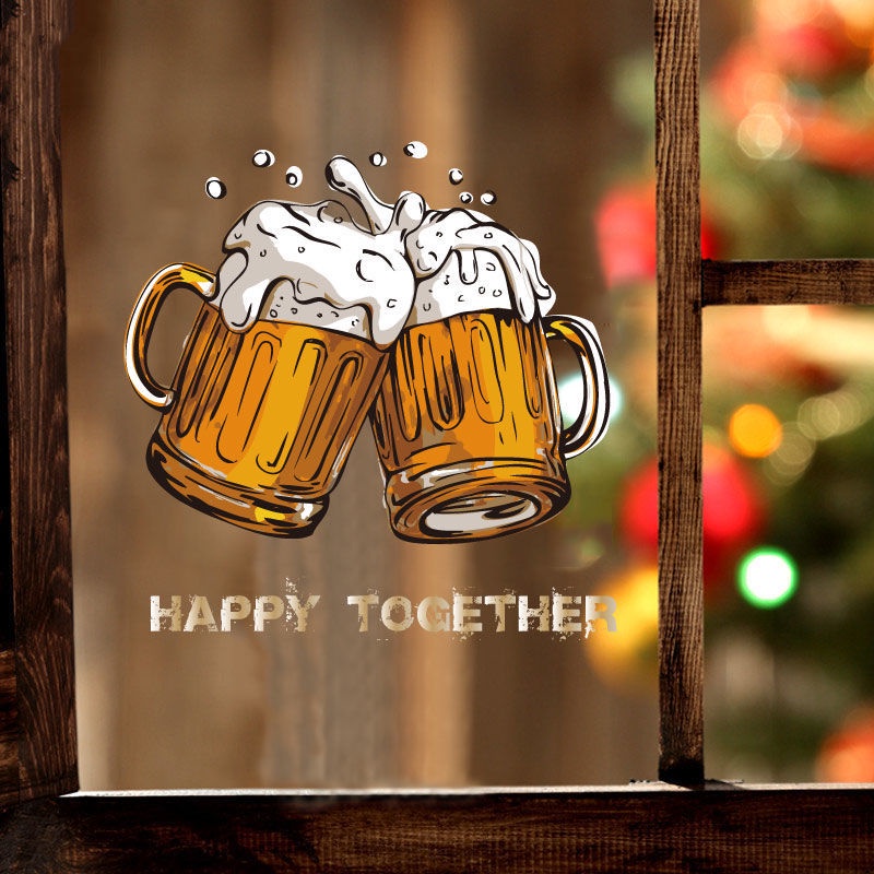 Happy Beer Barbecue Bar Club Disco Night Market Stall Glass Wall ...