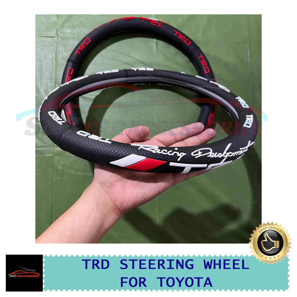TRD Steering Wheel Cover Standard Round 38 CM for Toyota | Shopee ...