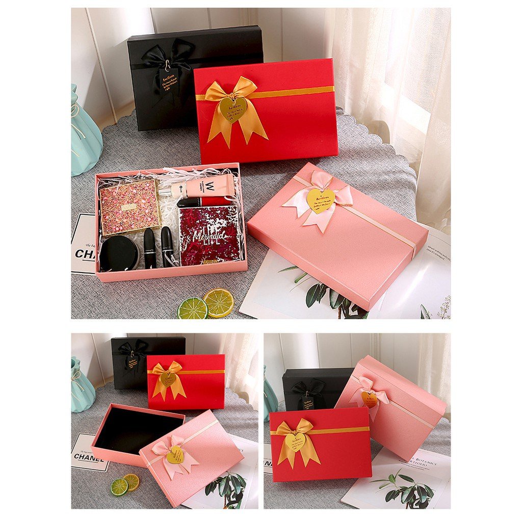 Colored Hard Gift Box with Ribbon (1 piece and fillers NOT included ...