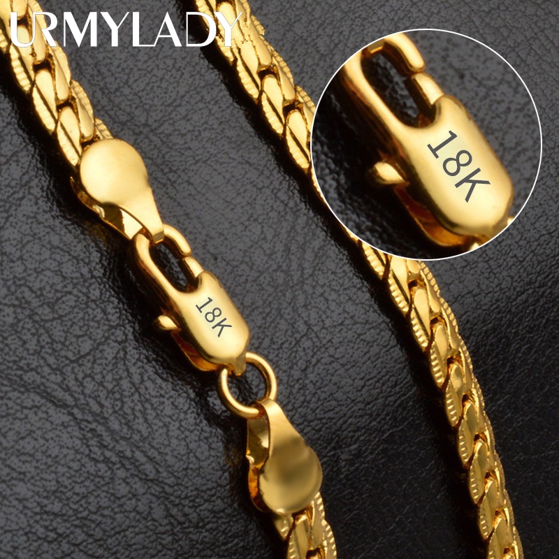 URMYLADY 925 Sterling Silver 6mm Full Sideways Necklace 8/18/20/24 Inch ...