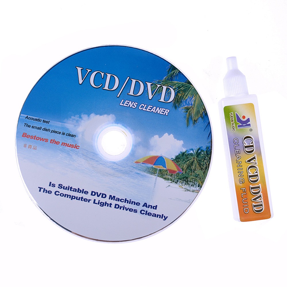 DVD VCD CD CD-Rom Lens Cleaner Rom Player Cleaning TV Game Wet & Dry ...