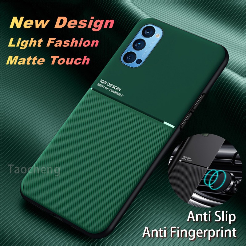 OPPO Reno 5 Pro 4G 5G Case Leather Texture Car Magnetic Holder Phone ...