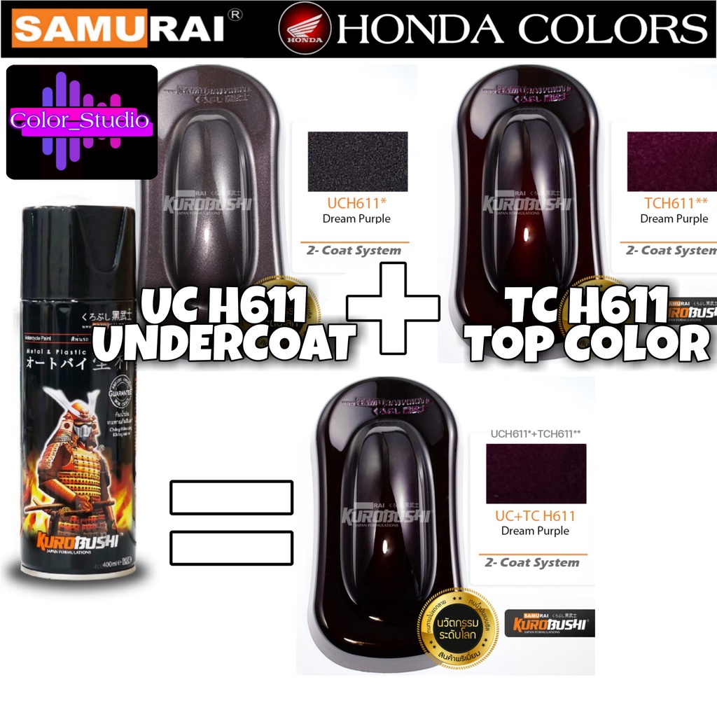 SAMURAI Spray Paint UC H611 & TC H611 Dream Purple HONDA Color - COD ...
