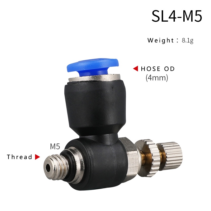 SL connector pneumatic trachea quick connector throttle valve speed regulating valve SL4 / 6 / 8 ...