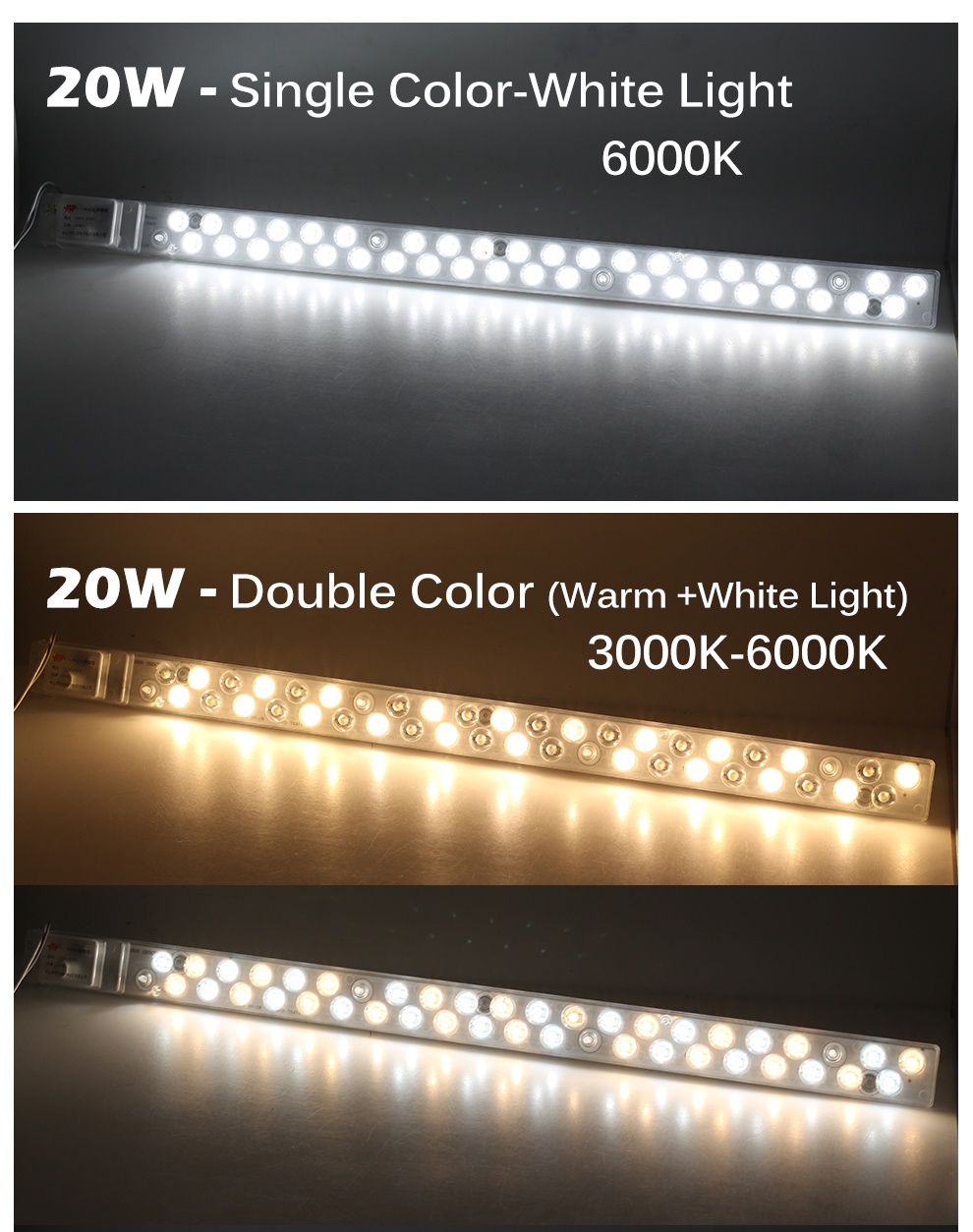 LED Lights 2835 SMD LED Tube AC220V Double Color Ceiling Lamp High ...