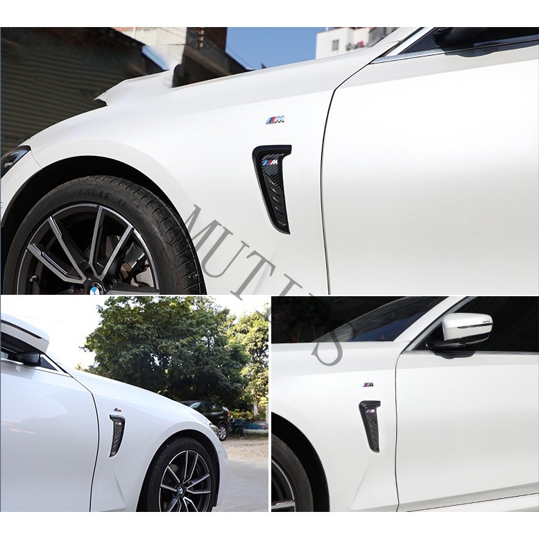 Mitsubishi 2Pcs Carbon Fiber Shark Gill Shape Side Fender Vent Trim ...