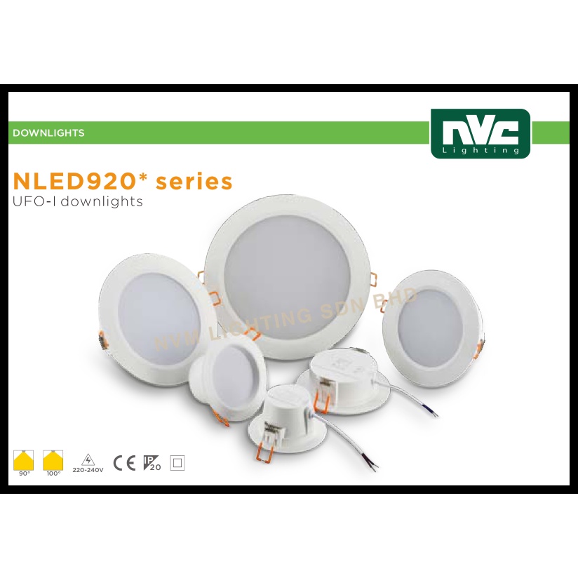 NVC NLED920* Led Ceiling Downlight Round 12w 5inch/15w 6inch/18w 8inch ...