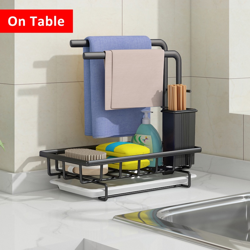 Kitchen Dish Rack Drainer Towel Rack Drying Dish Organizer Storage ...