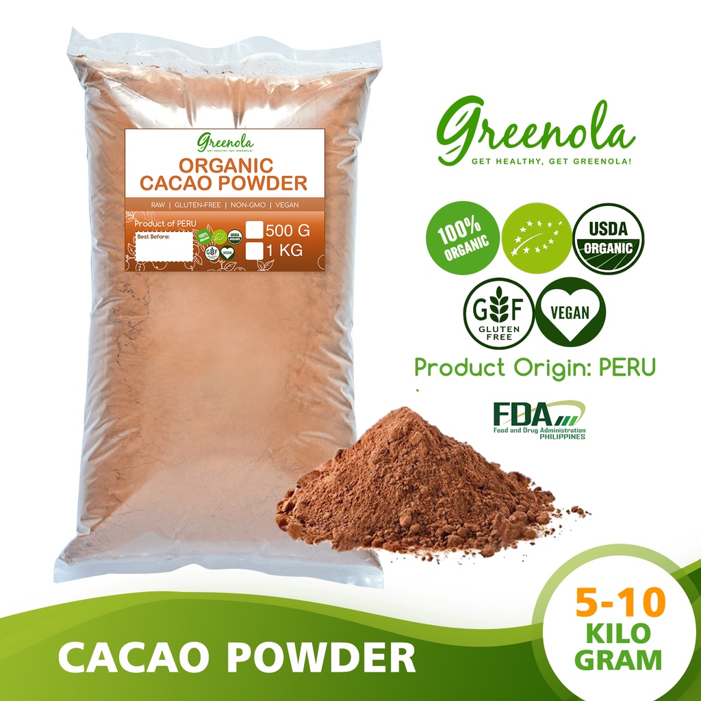 Greenola Usda Eu Certified Organic Cacao Powder (Bulk) 5 Kgs 10 Kgs ...
