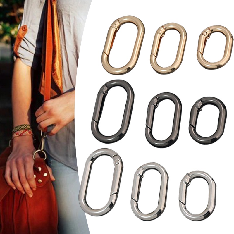 Oval Spring O Ring Openable Leather Bag Handbag Strap Buckle Connect ...