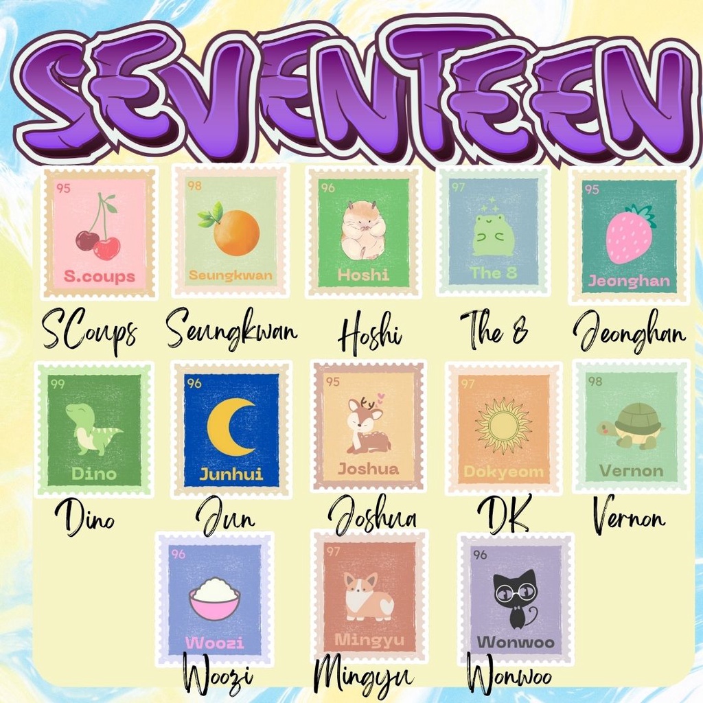Seventeen Retro Glittered Retro Stamp Cold Laminated Waterproof High ...