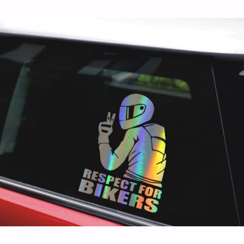 15*11cm Respect for Bikers Car Sticker Funny Car High Viscosity Sticker ...