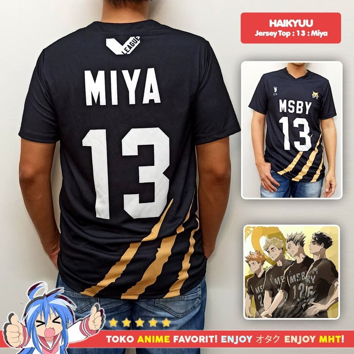 Haikyuu MSBY Jersey Tops Karasuno BJ T-shirt Cosplay Short Sleeve ...